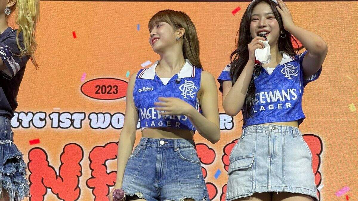 K Pop Girl Band Wear Rangers Fc Jerseys In Concert Wardrobe Mix Up